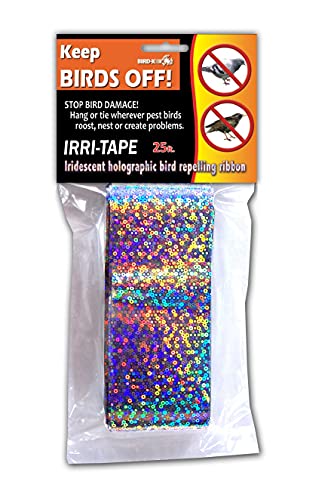 Bird-X Irri-Tape® Holographic Iridescent Foil Bird Scare Tape, 2" x 25ft Length