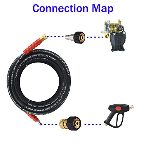 M MINGLE Pressure Washer Hose Adapter Set, M22 to 3/8 Quick Connect for Power Washer Hose, 5000 PSI