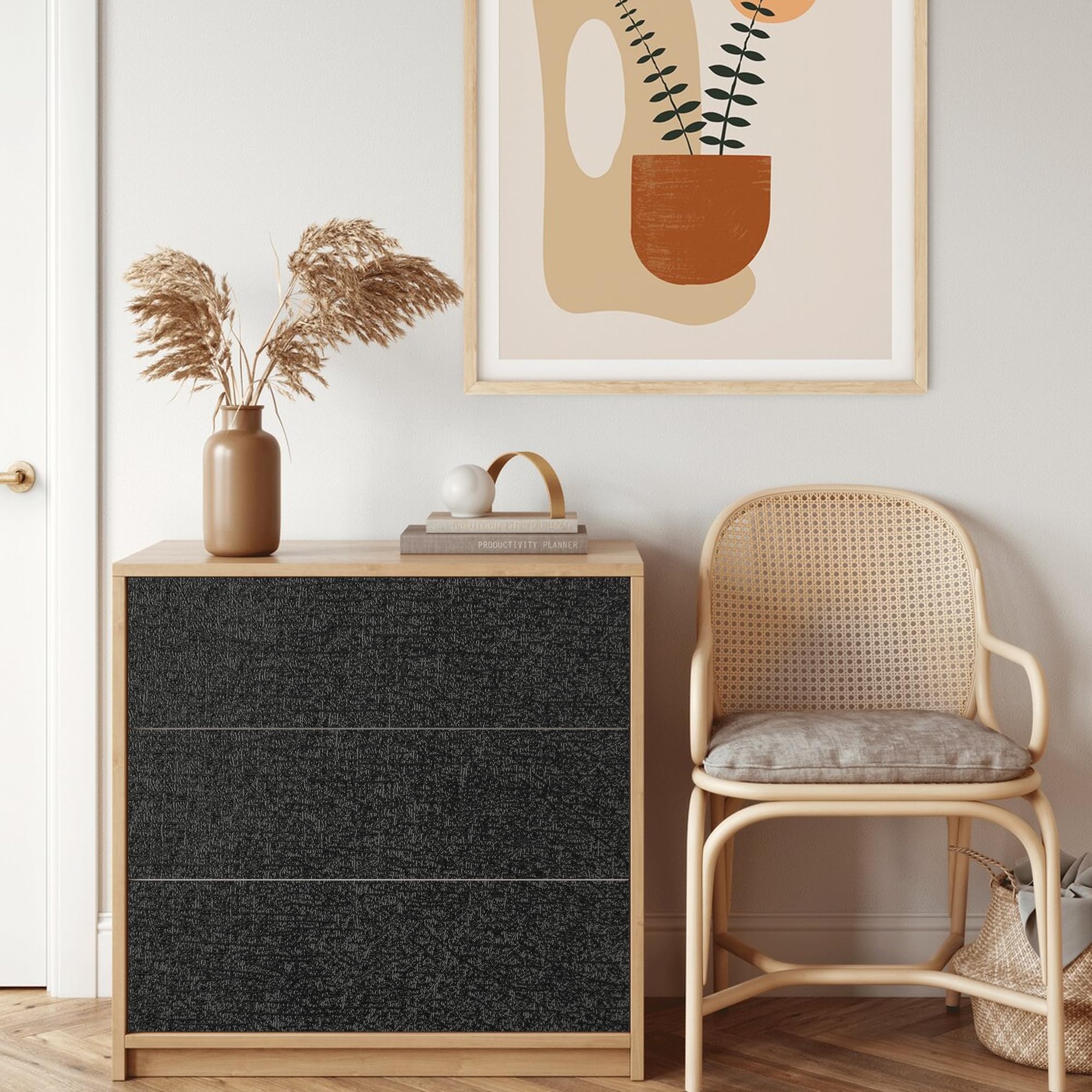 (394inx17.7inch Peel and Stick Wallpaper Black Contact Paper Self Adhesive Easy to Apply Wall Coverings Shelf Home Decorative Wall Paper Textured Shelf Decorative