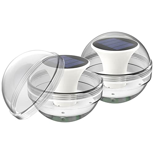 ISUNMEA Solar Floating Pool Ball Light 2 Pack with RGB Color Auto Changing Waterproof Wireless LED Landscape Decoration Glow Lantern Garden Swimming Pool Pond Yard Spa Party Bathtub Gift Home Decor