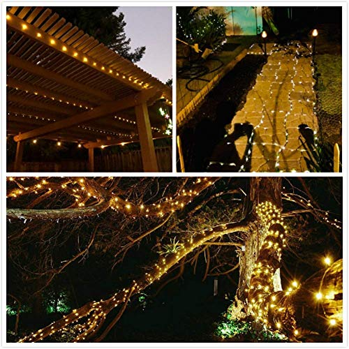 Extra-Long Solar String Lights Outdoor, 2-Pack Each 72FT 200 LED Solar Lights Outdoor, Waterproof Copper Wire 8 Modes Solar Fairy Lights for Tree Garden Xmas Party Wedding -Auto On/Off (Warm White)