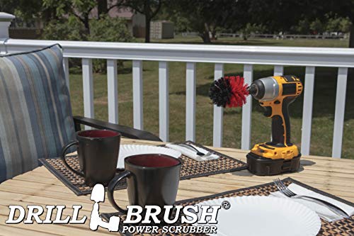 Drill Brush - Outdoor Scrub Brush - Patio, Concrete Pools, Bird Bath, Garden Fountains, Statues - Monuments and Headstones - Granite, Marble Cleaner - Spin Brush