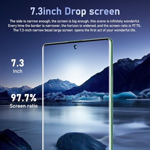 2023 Global Version S22 Ultra Smartphone 7.3INCH 5G Mobile Phones 16GB RAM 1TB ROM Cell Phone Facial Fingerprint Unlocking ID Dual Sim Card,Green-1TB