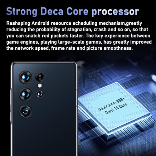 2023 Global Version S22 Ultra Smartphone 7.3INCH 5G Mobile Phones 16GB RAM 1TB ROM Cell Phone Facial Fingerprint Unlocking ID Dual Sim Card,Green-1TB