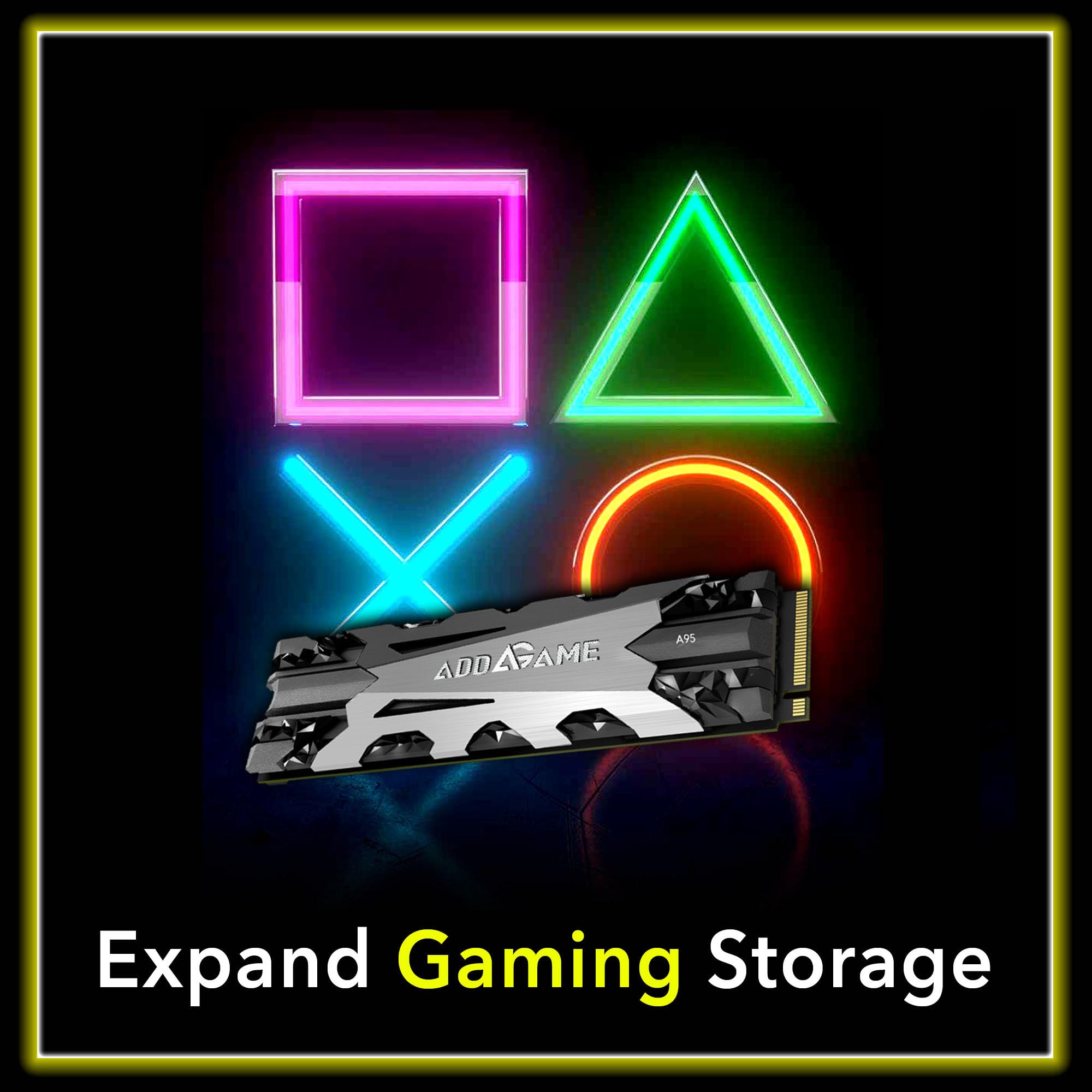 Addlink A95 8TB M.2 SSD Storage Expansion for PS5 Consoles with Heatsink, up to 7000 MB/s, Internal Gaming SSD -2280 PCIe NVMe Gen4X4 3D TLC with Dram NAND SSD (ad8TBA95M2P) Made in Taiwan