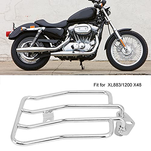 Sturdy & Durable Motorcycle Rear Luggage Rack Carrier Support for XL883/1200 X48, Easy to Install (Silver)