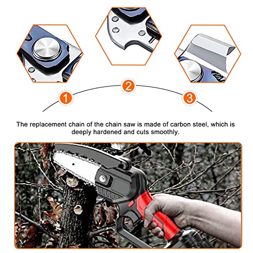 Mini Chainsaw Blade Chain Replacement: 6 Pack Saw Chain 4-Inch 1/4" Protable Handheld Chain Saw Replacement Guide Saw Chain For Wood Branch Cutting