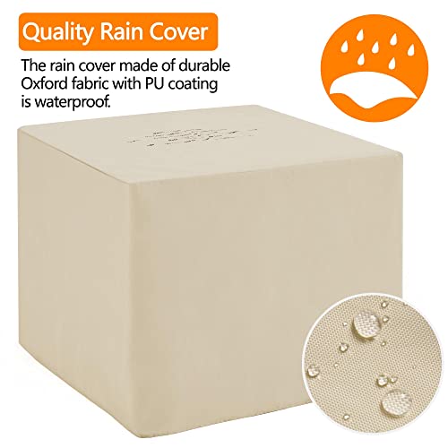 Yaheetech Fire Pit Propane Fire Pit 30 in 50,000 BTU Square Gas Firepits with Glass Tabletop and Water-Resistant Cover for Outside, 2 in 1 Large Outdoor Fire Table for Patio/Garden/Backyard