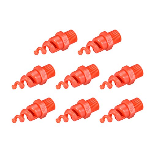 uxcell Spiral Cone Atomization Nozzle, 1/4BSPF PP Sprinkler, 8 Pcs