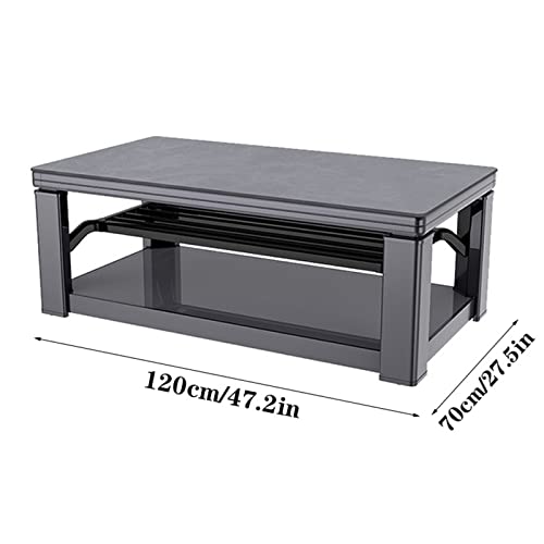 Outdoor Garden Heater Heater Coffee Table, Rectangular Ceramic Heater Coffee Table with Slate Top, Liftable Electric Heater Table with Thermostat, Timer and Remote Control Patio He