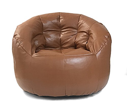 Urban Shop Oversized Faux Vegan Leather Sofa Bean Bag Chair, Camel