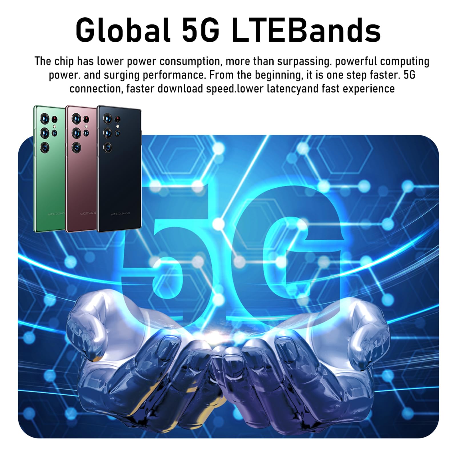 S22 Ultra Smartphone Original 7.3Inch HD Full Screen 16GB RAM 1TB ROM Unlocked Mobile Phones 7300Mah 4G/5G Network Celular Android Cell Phone,Green-1TB