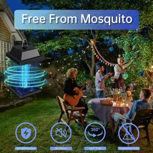 WVV Bug Zapper Outdoor,4000V Electric Mosquito Zapper Indoor, Mosquito Killer,20W Waterproof UV Light Insect Fly Trap for Home Backyard Garden