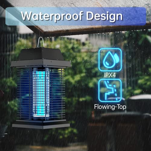 WVV Bug Zapper Outdoor,4000V Electric Mosquito Zapper Indoor, Mosquito Killer,20W Waterproof UV Light Insect Fly Trap for Home Backyard Garden