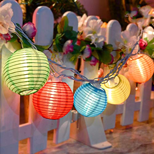 Romasaty Multicolor Lantern String Lights,Colorful Hanging Lanterns String Light in Home & Garden Decorative Lights for Indoor Outdoor Patio Party Wedding Bedroom Bistro Bar