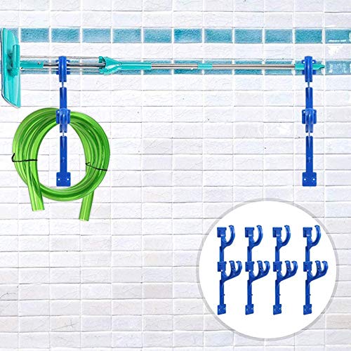 CYCTECH Pole Hangers,Plastic Holder Set,Swimming Pool Pole Hanger Pool Hanger Hook for Pool Telescoping Pole,Leaf Rakes,Net,Vacuum Hose,Brushe and Garden Tools (Blue)