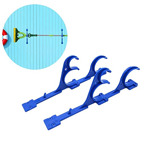 CYCTECH Pole Hangers,Plastic Holder Set,Swimming Pool Pole Hanger Pool Hanger Hook for Pool Telescoping Pole,Leaf Rakes,Net,Vacuum Hose,Brushe and Garden Tools (Blue)