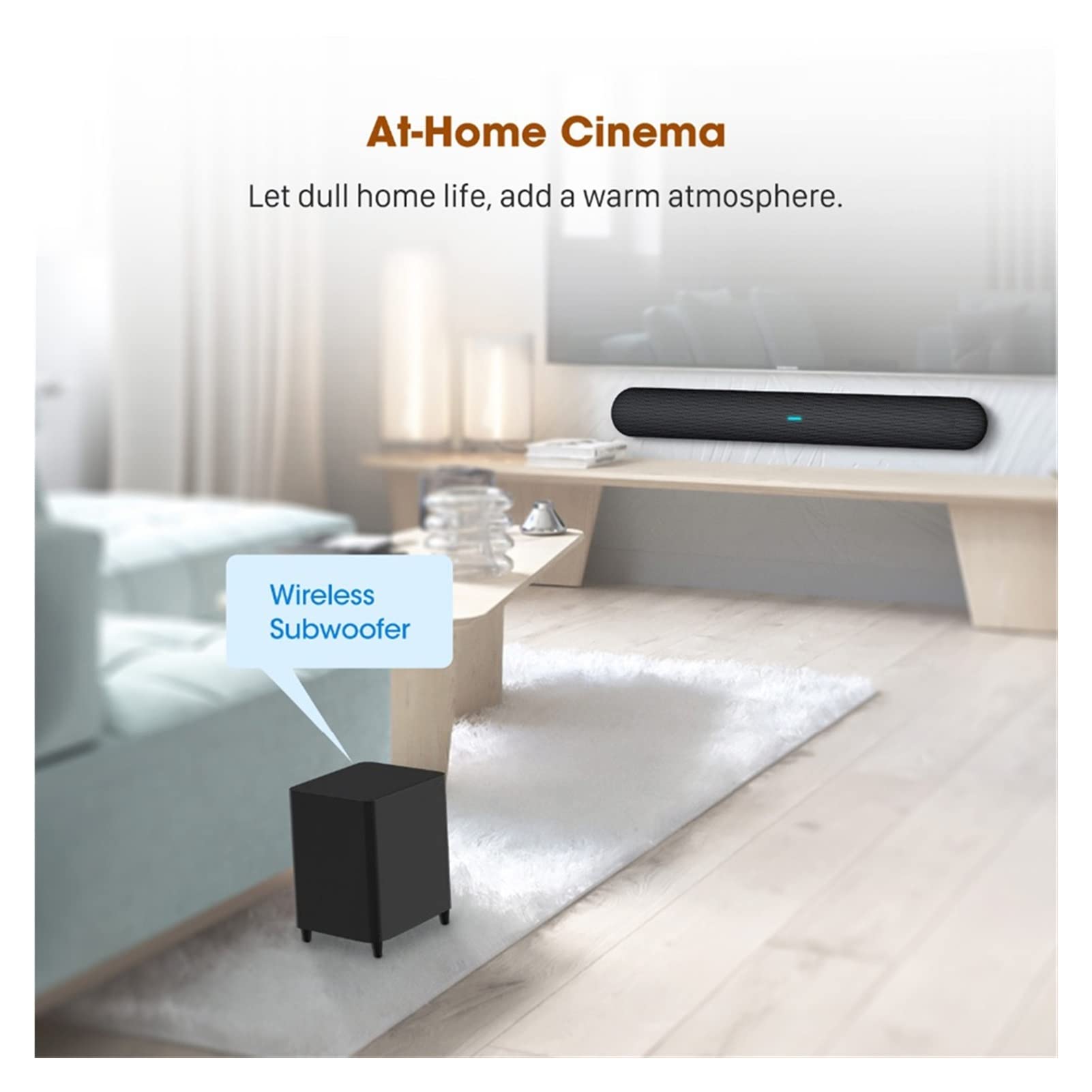 DINGZZ 100W TV SoundBar 2.1 Speaker Home Theater System Sound Bar 3D Surround Remote Control with Wall Mount