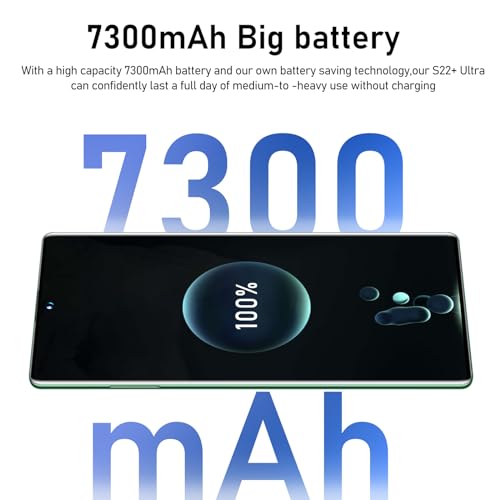 Cheap S22 Ultra Smartphone 7.3INCH Full Screen 5G Telephone 16GB RAM 1TB ROM Mobile Phones Global Version Android 12.0 Cell Phone,Green-1TB