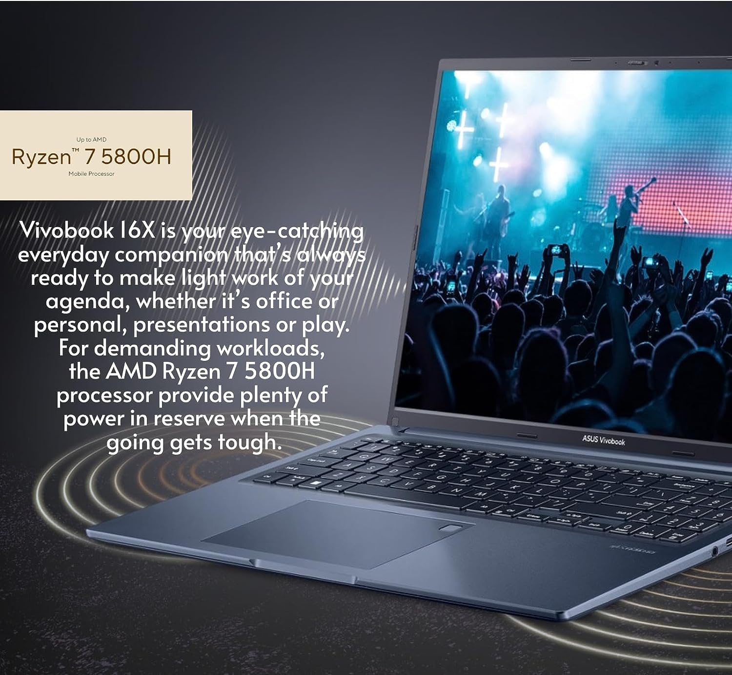 ASUS 2023 Newest Vivobook Laptop, 16" HD Display, AMD Ryzen 7 5800HS Processor(Beat i7-1195G7), 12GB RAM, 1TB SSD, AMD Radeon Graphics, WiFi 6, Chiclet Keyboard, Thin and Light, Windows 11 Home