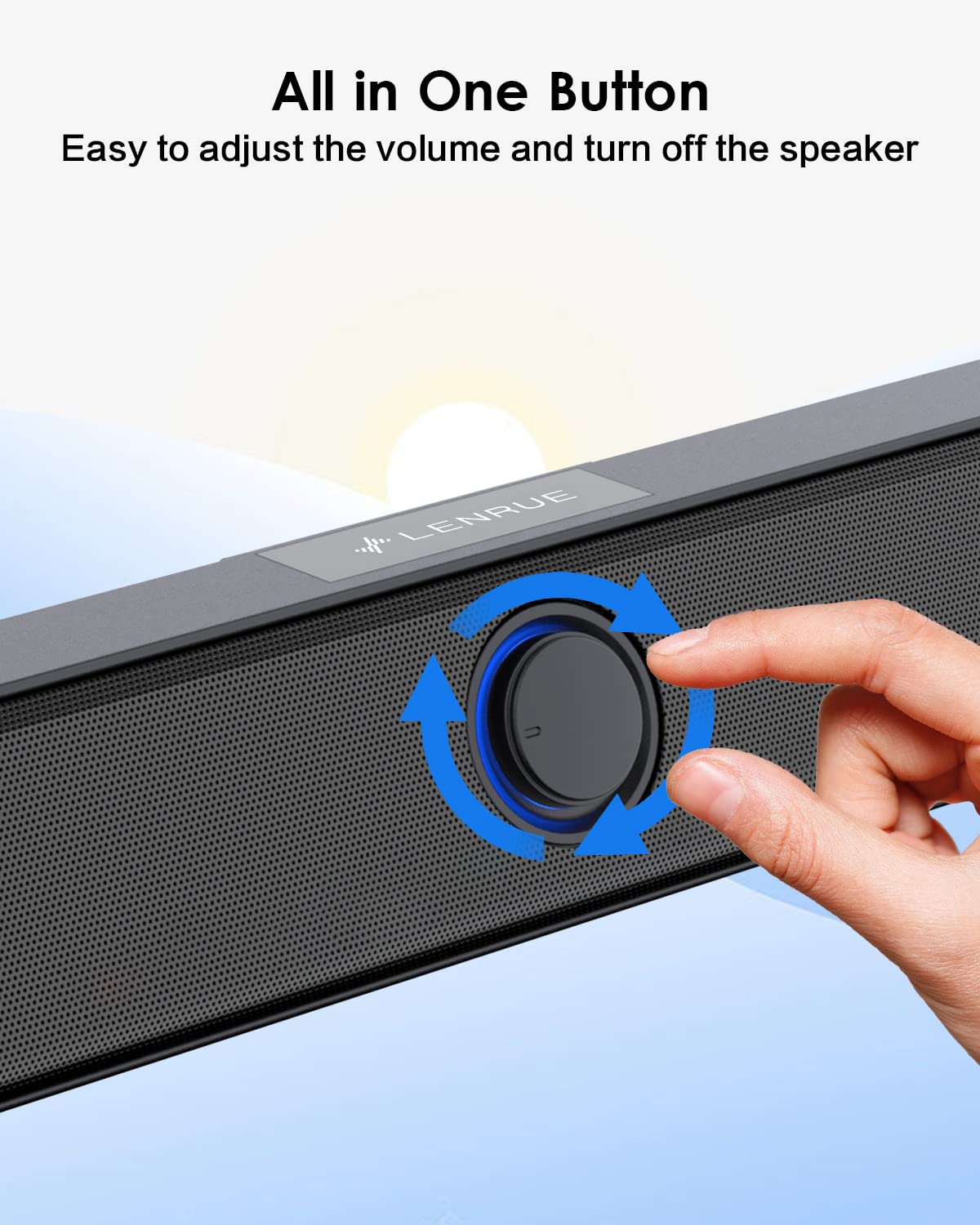 LENRUE Computer Speakers, Dual 5W PC Speaker, USB-A/USB-C Powered Laptop Speaker, 3.5mm Audio-in Wired Computer Speakers for Desktop Monitor,Laptop,Tablets,Plug-n-Play (Black)