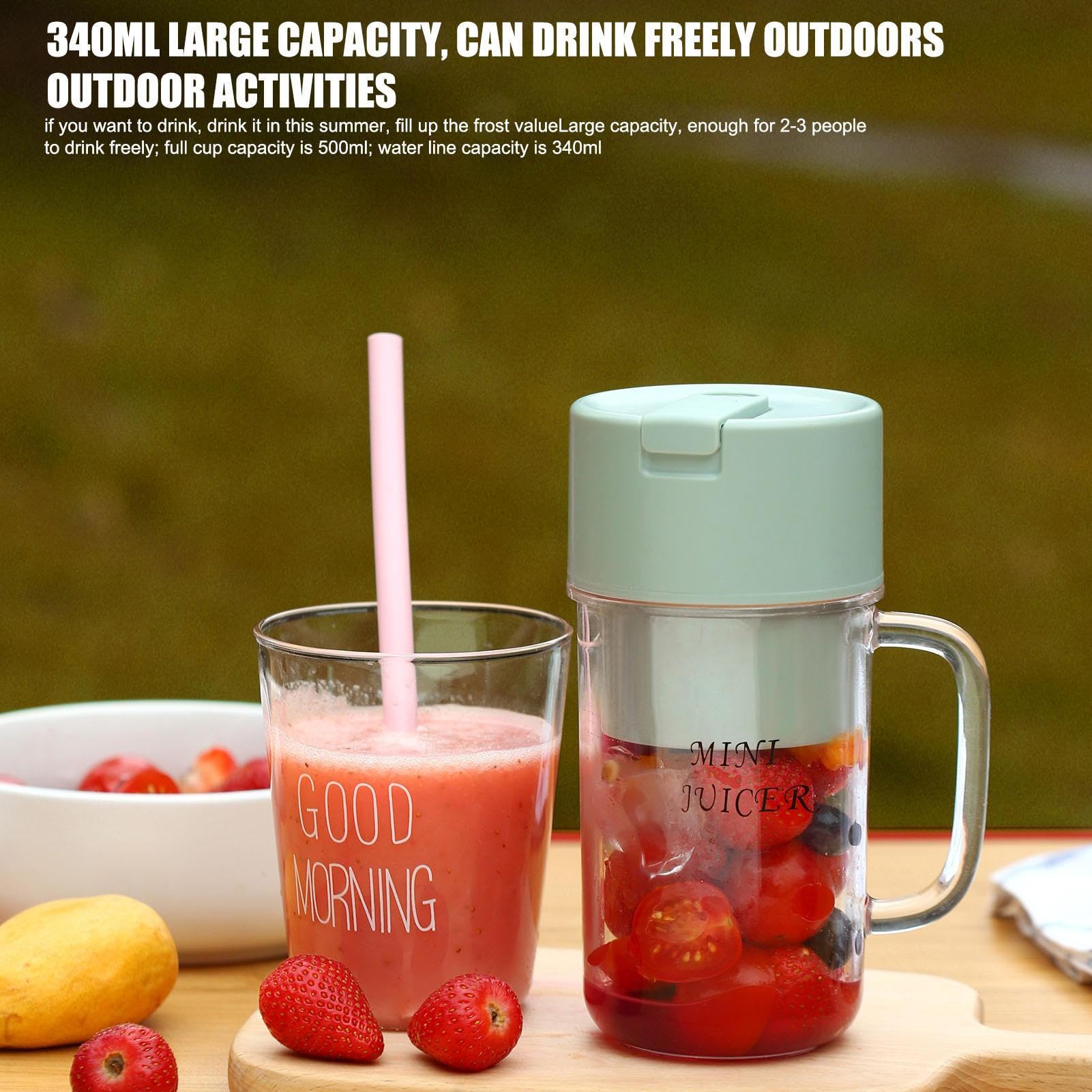 Juice Mini Cup Blender, Mini Juice Blender,3 in 1 Colors Mini Travel Juicer Blender, Electric Travel Blender with Straw,3000mah Rechargeable Mini Juice Blender, Blender Juicer Cup for Gym & Outdoor