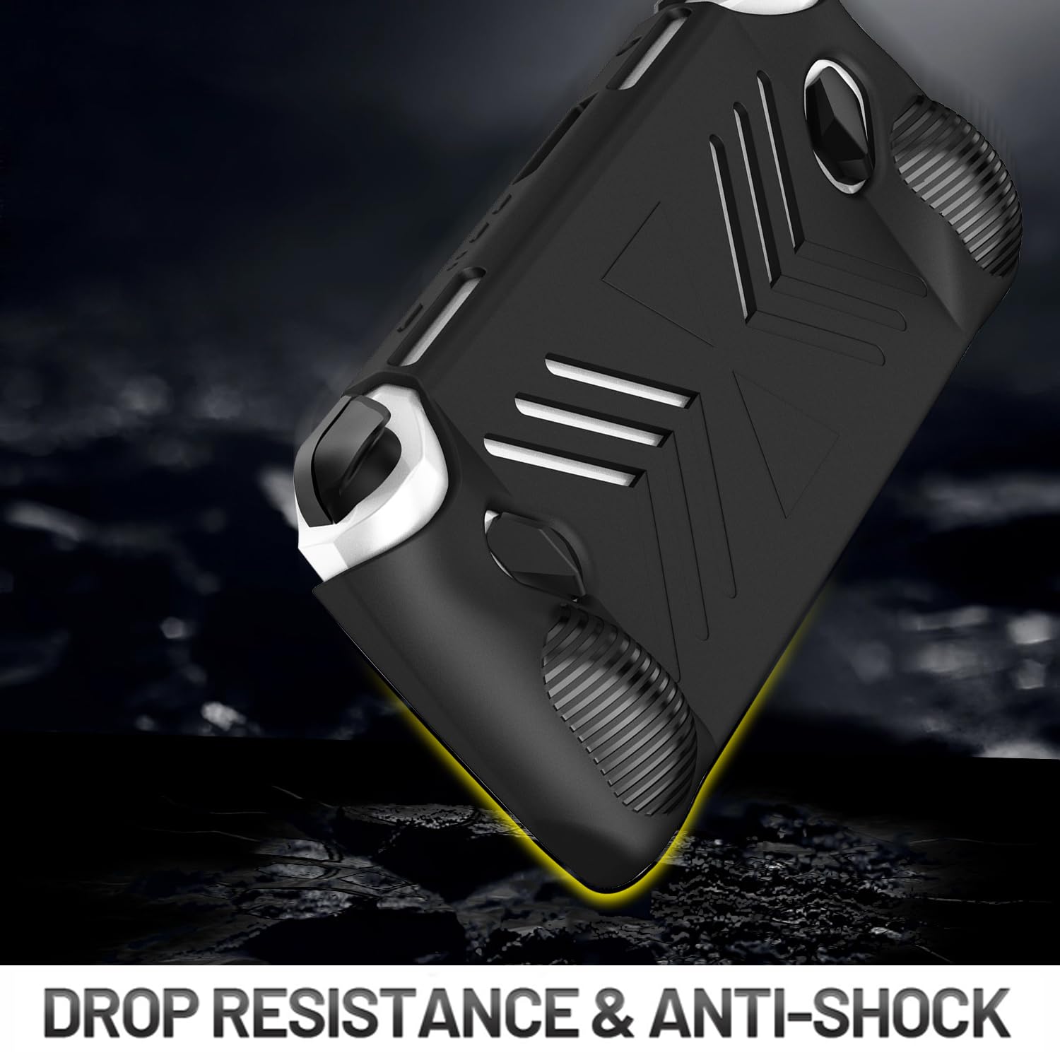 SOATUTO Case for ROG Ally Game Console Silicone Hard Case Back Cover Anti-Scratch Drop-Proof Non-Slip Protective Case for 2023 ASUS ROG Ally Game Console Shockproof Protective (Black)