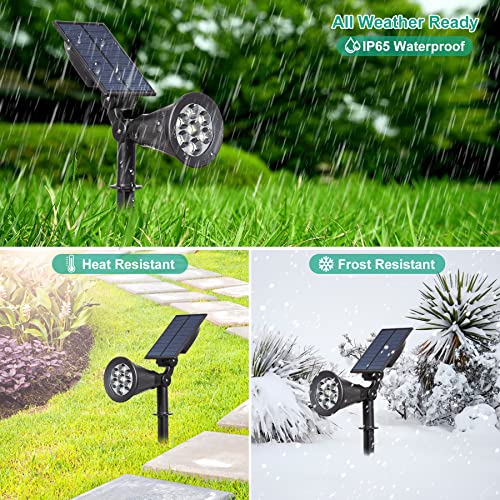 CREPOW Solar Spot Lights Outdoor, 7 LED Solar Power Landscape Spotlights Solar Garden Lights Adjustable Auto ON/Off IP65 Waterproof Wall Lights for Patio Walkway Pathway Yard Pool, Cold White - 4 Pack