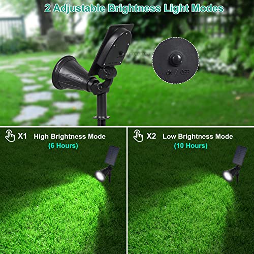 CREPOW Solar Spot Lights Outdoor, 7 LED Solar Power Landscape Spotlights Solar Garden Lights Adjustable Auto ON/Off IP65 Waterproof Wall Lights for Patio Walkway Pathway Yard Pool, Cold White - 4 Pack