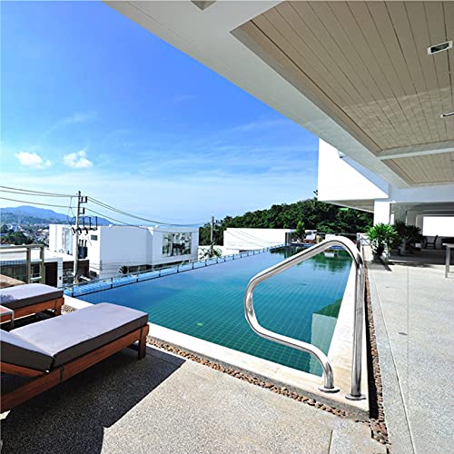 Swimming Pool Handrails, 304 Stainless Steel Safety Handrails Easy-to-Install Ramp Bumper for Garden Backyard Pools Anti-Slip and Anti-Rust(1pcs)