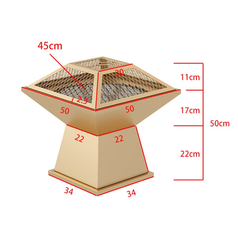 MCNUSS Fire Pit for Garden, 20 Inch Wood Burning Bonfire Firebowl Outdoor Portable Steel Firepit, with Ring Handle Flame Retardant Mesh Cover,Black