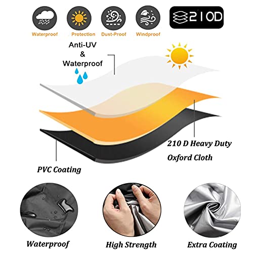 KISEER Outdoors Lawn Mower Cover Waterproof Heavy Duty 210D Polyester Oxford UV Protection Lawn Tractor Cover Fits Decks Up to 54" with Drawstring and Storage Bag