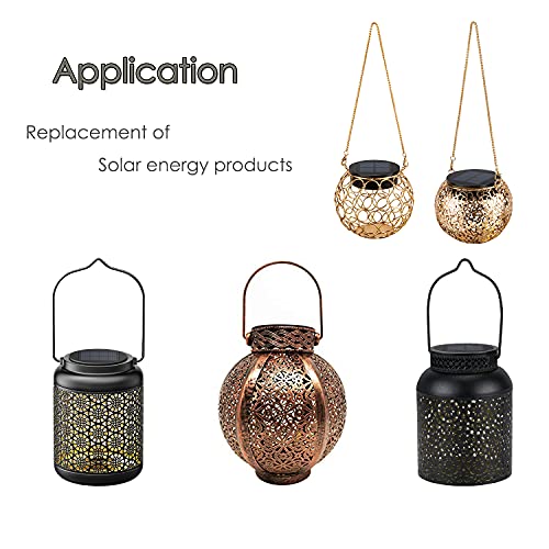 (2 Pack)Solar Light Replacement Top Parts for Outdoor Hanging Lantern LED Solar Panel Lantern Lid Lights , Lantern Light Replacement , Outdoor Solar Replacement Parts , Garden Patio Decor