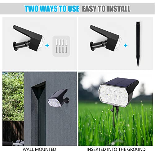 SOARCHICK Solar Outdoor Lights, IP65 Waterproof Outdoor Solar Spot Lights for Garden Yard Pathway Garage Porch 60 LED 3 Lighting Mode Auto On/Off Solar Powered Landscape SpotLight Wall Lights (1 Pack)