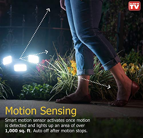 Bell+Howell Bionic Floodlight White Solar Lights Outdoor Motion Sensor LED Outdoor Lights Swiveling Light 108 High Power LED Bulbs in Adjustable Panels Waterproof for Garden Patio As Seen On TV