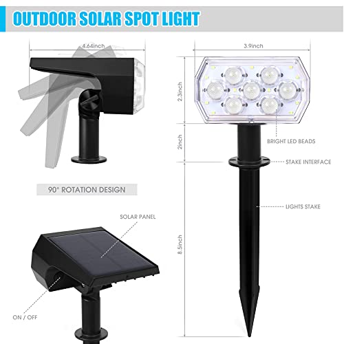 SOARCHICK Solar Outdoor Lights, IP65 Waterproof Outdoor Solar Spot Lights for Garden Yard Pathway Garage Porch 60 LED 3 Lighting Mode Auto On/Off Solar Powered Landscape SpotLight Wall Lights (1 Pack)