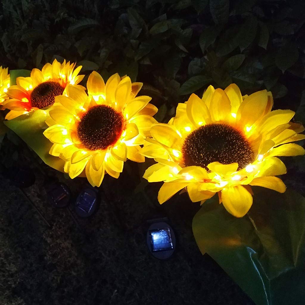 CENGNIAN 26in Sunflower Flower Solar Lights, Solar Fairy Lights Decor Fence Landscape Patio Yard Walkway, Landscape Stake Light for Yard, Pathway, Patio Decor, Solar Lights for Outside