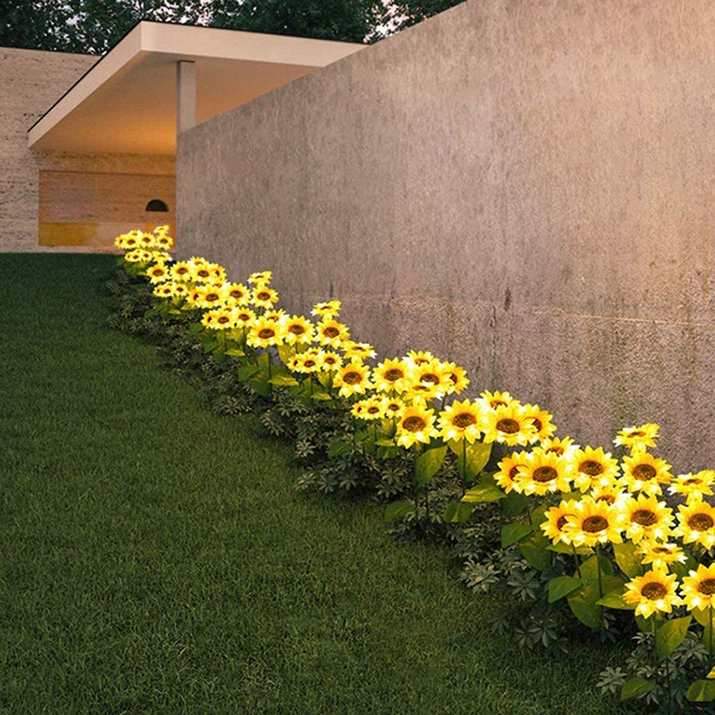 CENGNIAN 26in Sunflower Flower Solar Lights, Solar Fairy Lights Decor Fence Landscape Patio Yard Walkway, Landscape Stake Light for Yard, Pathway, Patio Decor, Solar Lights for Outside