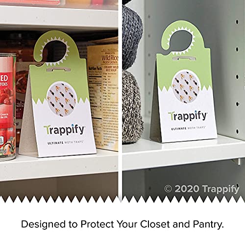 Trappify Sticky Fly and Moths Traps for Home Pest Control - Fly, Gnats, Moths and Other Flying Insects Killer with Extra Sticky Adhesive Disposable Fly and Moths Catcher - 28 Traps