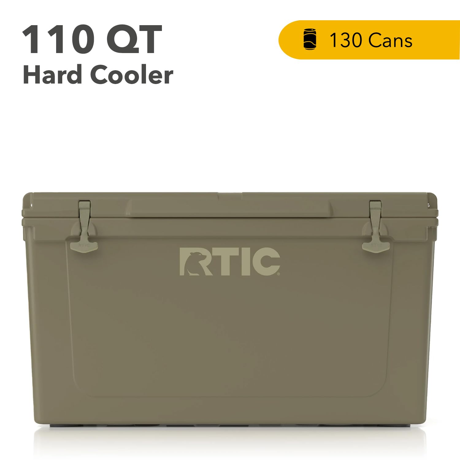 RTIC 110 QT Ultra-Tough Cooler Hard Insulated Portable Ice Chest Box for Beach, Drink, Beverage, Camping, Picnic, Fishing, Boat, Barbecue, Olive