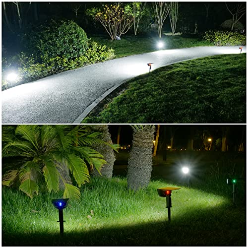 Fivaokot Solar Spot Lights Outdoor Waterproof,58 LEDs 2 Lighting Modes and Colorful Backlight,2-in-1 Adjustable Wall Lights,Landscape Spotlights for Garden,Yard,Walkway,Driveway,Porch,Patio (4 Pack)