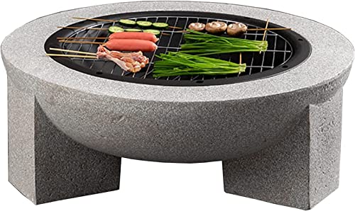 LEAYAN Garden Fire Pit Grill Bowl Grill Barbecue Rack Fire Pit Outdoor fire Pit, 30-inch Wood-Burning fire Pit, with Spark Screen, Barbecue fire Pit in Courtyard Backyard Garden