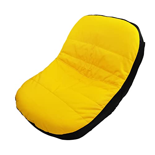 GaeaAuto Riding Lawn Mower Seat Cover 600D Oxford Cloth Weatherproof Deluxe Durable Tractor Seat Cover, Yellow, Medium