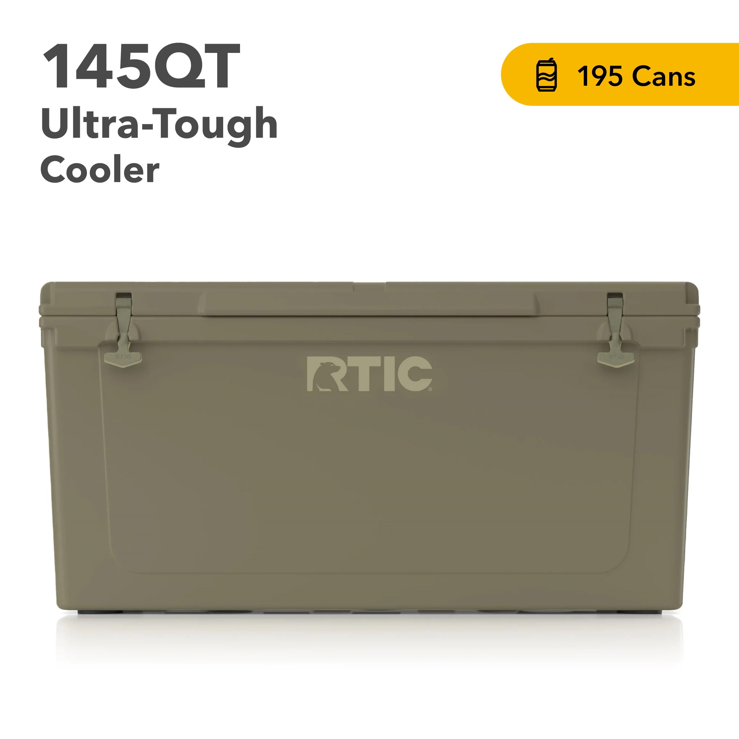 RTIC 145 QT Ultra-Tough Cooler Hard Insulated Portable Ice Chest Box for Beach, Drink, Beverage, Camping, Picnic, Fishing, Boat, Barbecue, Olive