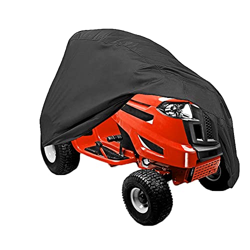Outdoors Lawn Mower Cover 420D Polyester Oxford Waterproof Tractor Cover UV Protection Universal Fits for Ride-On Garden Tractor(72" L x 54" W x 46" H)