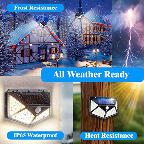 Korunb Solar Motion Lights Outdoor 6 Pack, Solar Fence Lights, 100LED/3 Modes 270° Lighting Angle Motion Sensor Security Lights, IP65 Waterproof Solar Powered for Garden Fence Patio Garage
