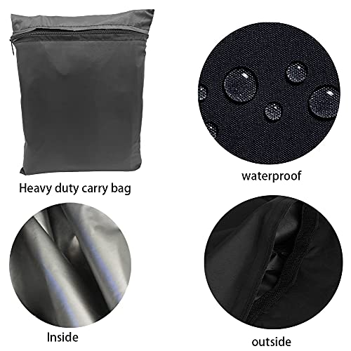 Outdoors Lawn Mower Cover 420D Polyester Oxford Waterproof Tractor Cover UV Protection Universal Fits for Ride-On Garden Tractor(72" L x 54" W x 46" H)