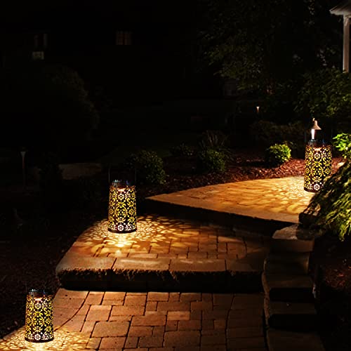 Green Convenience Solar Lanterns Outdoor 2 Pack Outdoor Solar Hanging Lantern Lights,LED Solar Light with Handle Waterproof Outdoor Solar Lanterns,for Table Patio Yard Pathway Christmas