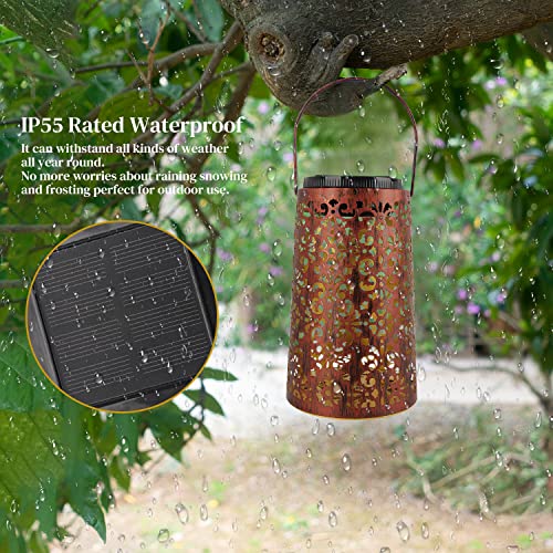 Green Convenience Solar Lanterns Outdoor 2 Pack Outdoor Solar Hanging Lantern Lights,LED Solar Light with Handle Waterproof Outdoor Solar Lanterns,for Table Patio Yard Pathway Christmas
