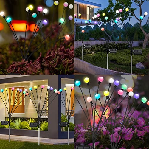 GARPER Solar Garden Lights β High Flexibility Starburst Swaying Lights - Upgraded 2 Modes Solar Lights Outdoor Waterproof, Color Changing Solar Firefly Lights for Yard Pathway Patio Garden Decoration